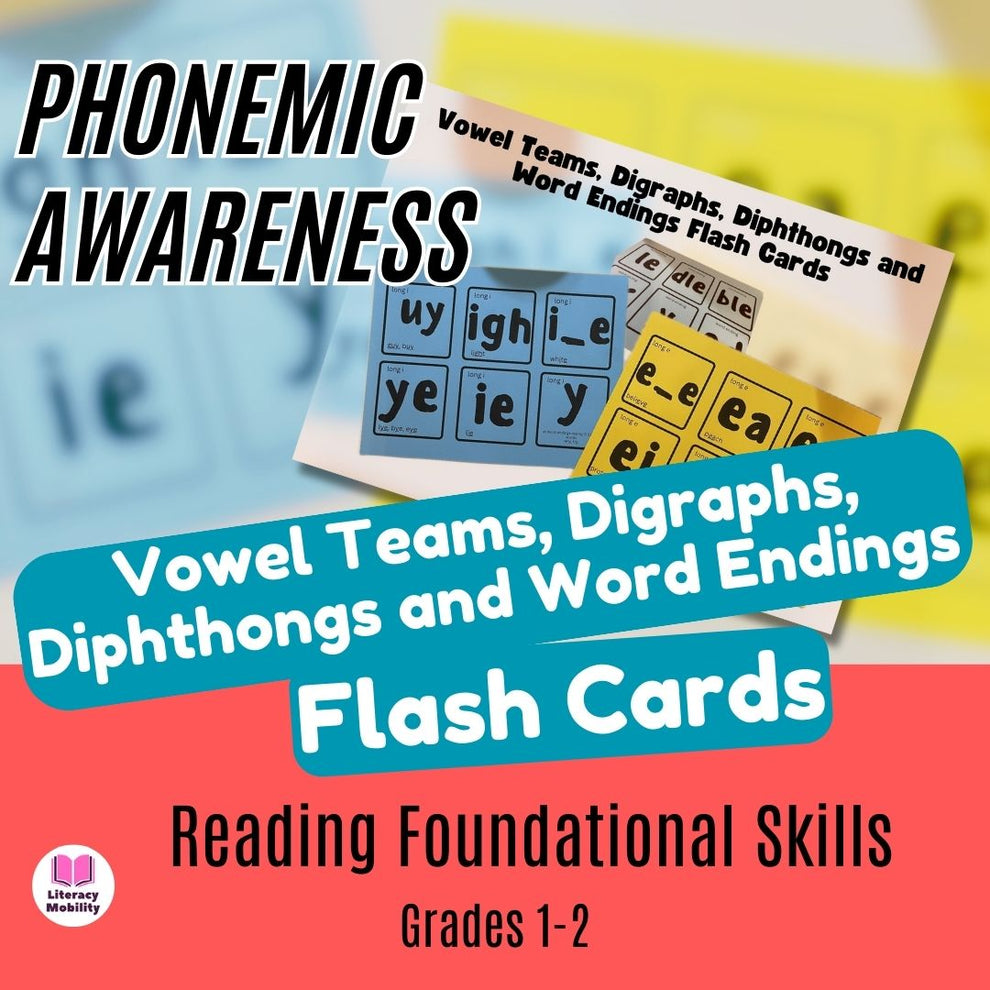 Printable Vowel Teams & Word Endings Flashcards | Phonics for 1st & 2nd ...
